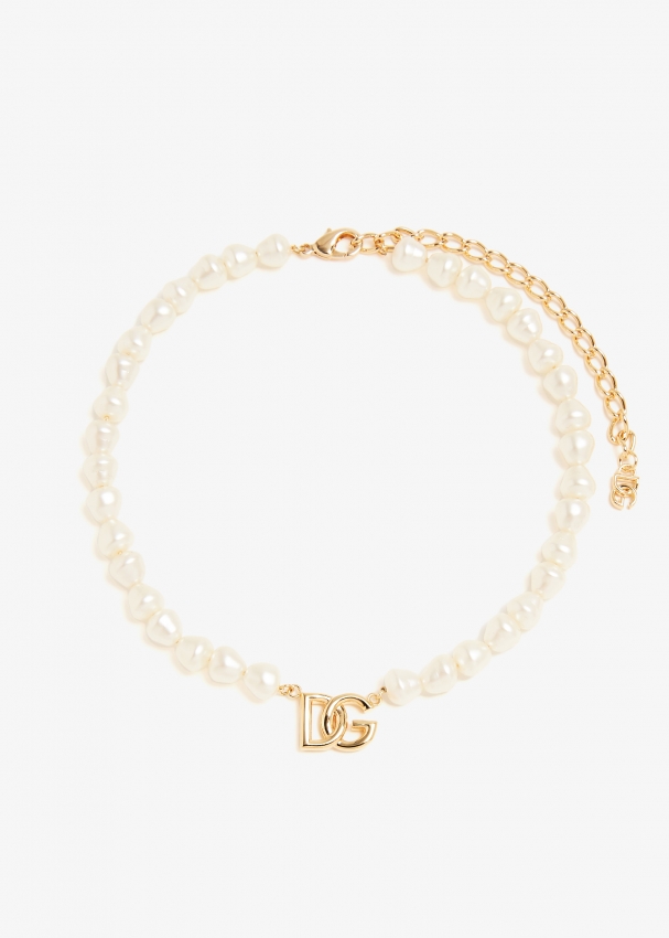 Dolce&Gabbana Pearls and DG logo link necklace for Women - White in UAE ...