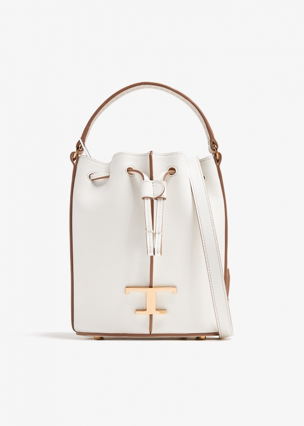 Tod's T Timeless micro bucket bag for Women - White in UAE | Level Shoes