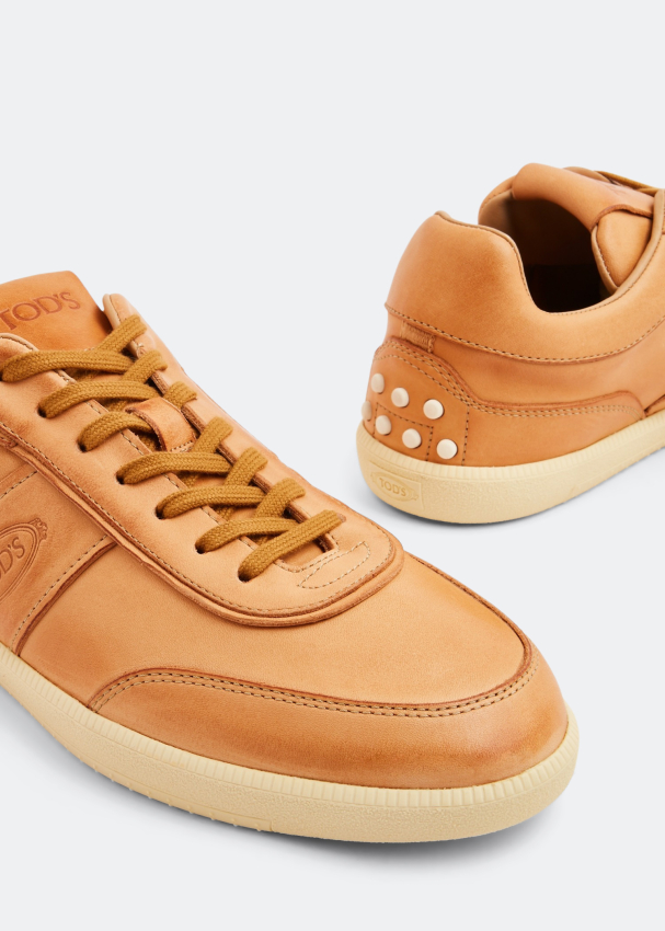 Tod's Tabs leather sneakers for Men - Brown in UAE | Level Shoes